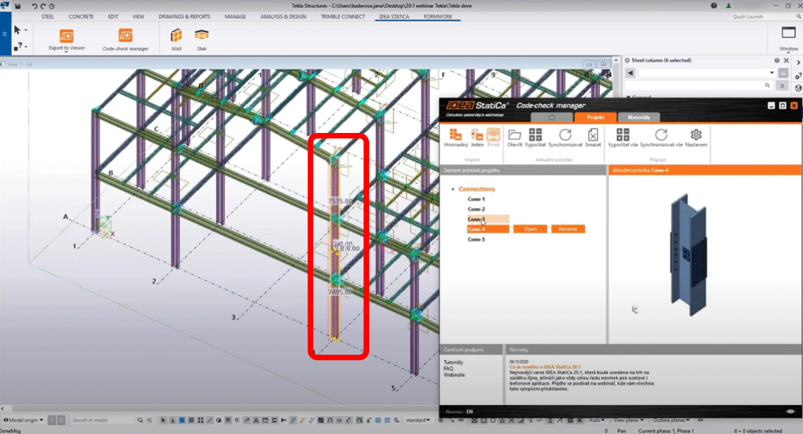 Bulk selection & export from CAD and FEA software | IDEA StatiCa